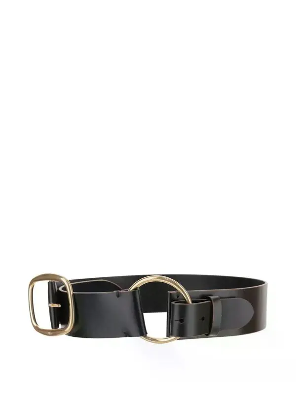 Chloé Leather Belt With Rounded Buckle - Black