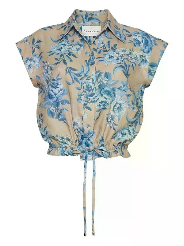 Cara Cara Octavia Floral Print Linen Shirt