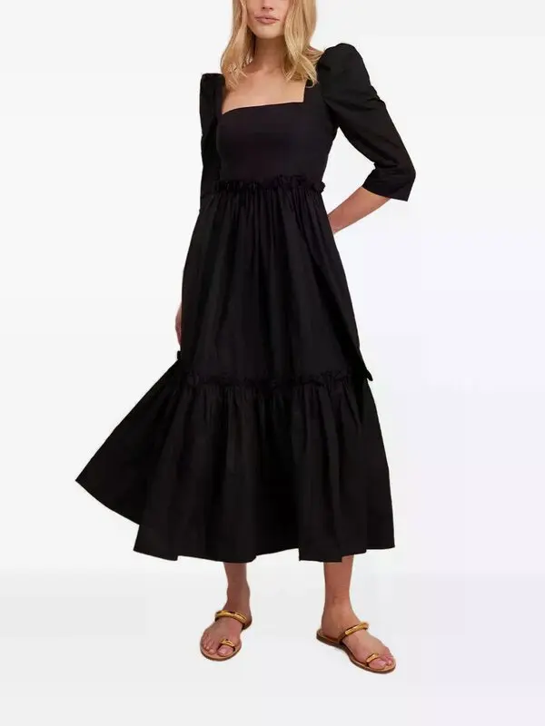 Cara Cara Puff-sleeve Tiered Dress