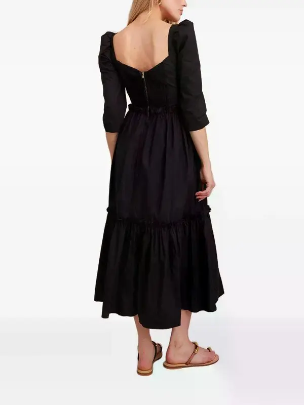 Cara Cara Puff-sleeve Tiered Dress