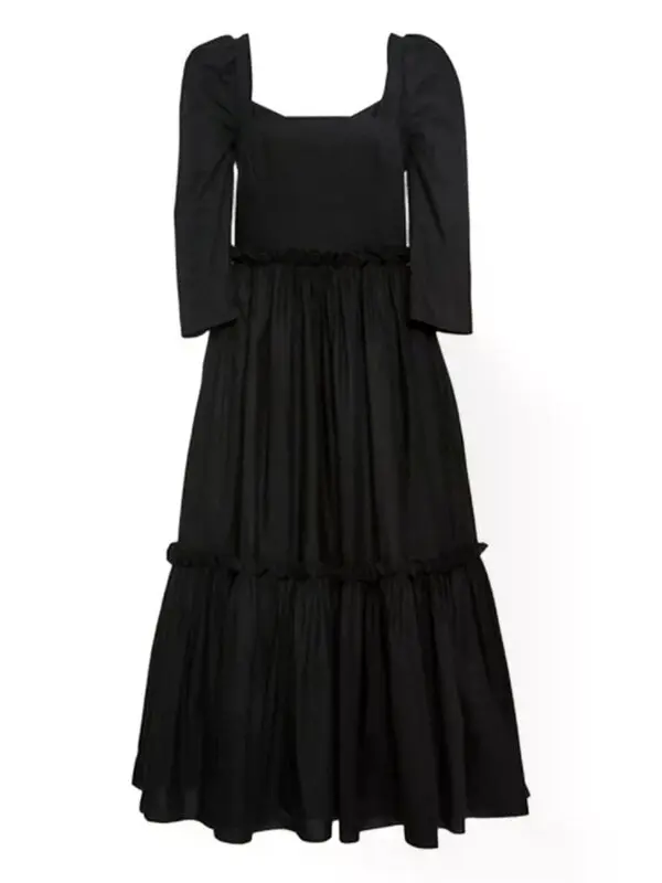 Cara Cara Puff-sleeve Tiered Dress