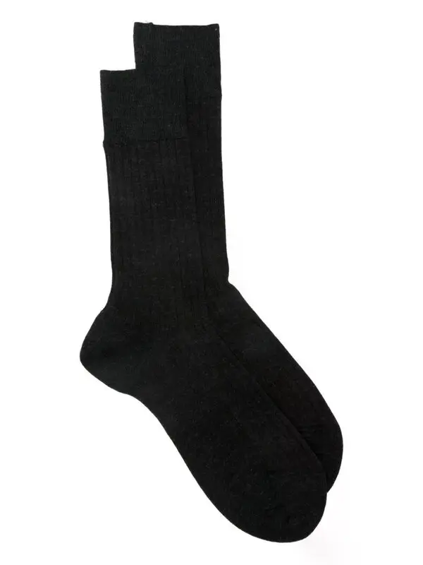 Falke Ribbed Wool-blend Ankle Socks - Black