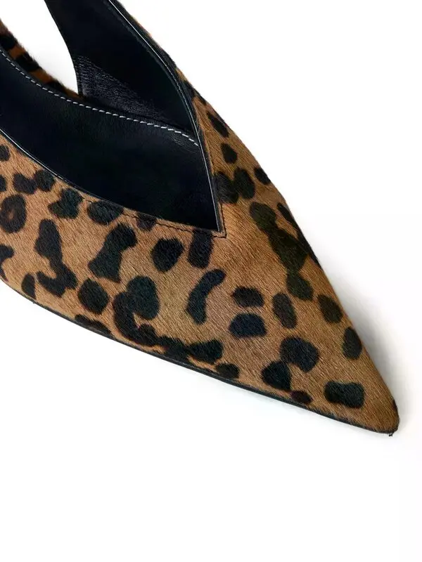 TOTEME Wedge-heel Pony Hair Slingback Pumps