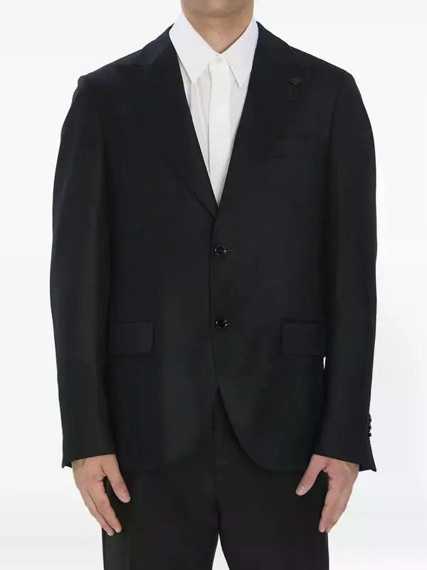 LARDINI Peak-lapel Blazer - Black
