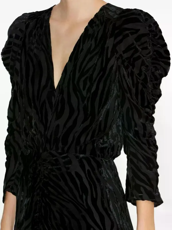 Isabel Marant Étoile Zebra-print Puff-sleeve Dress