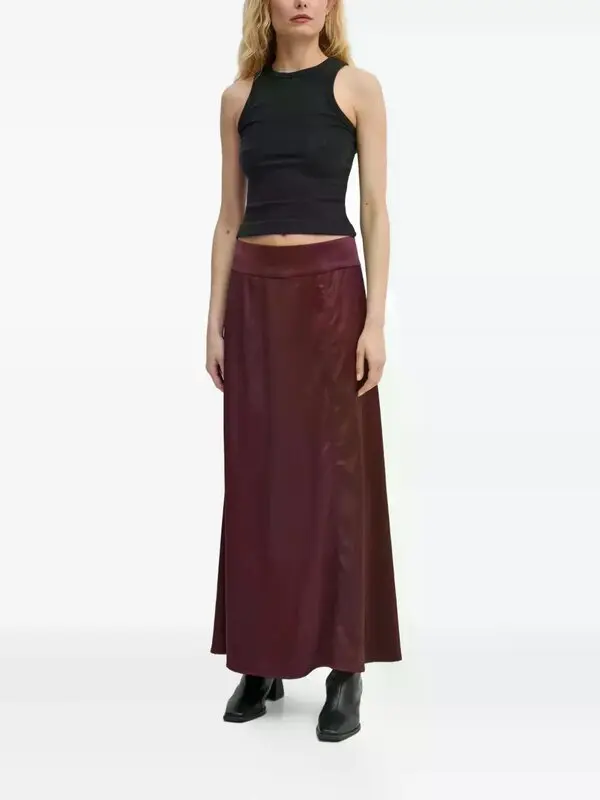 AERON Satin-panelled Maxi Skirt