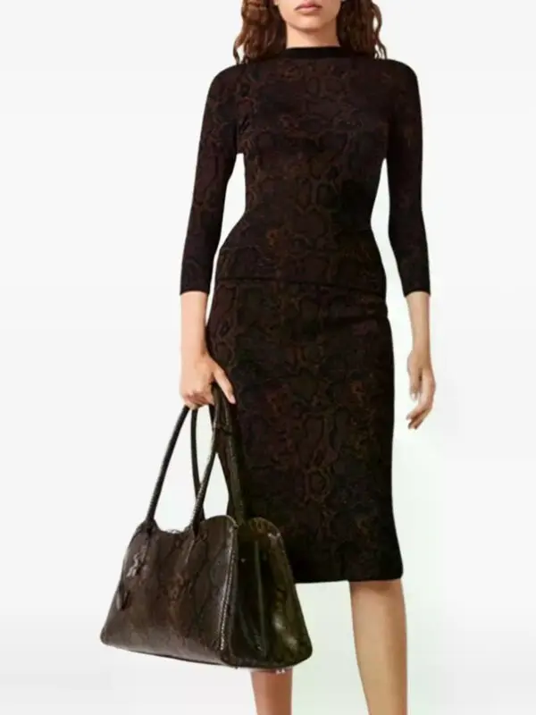 Stella McCartney Snakeskin-print Pencil Midi Skirt