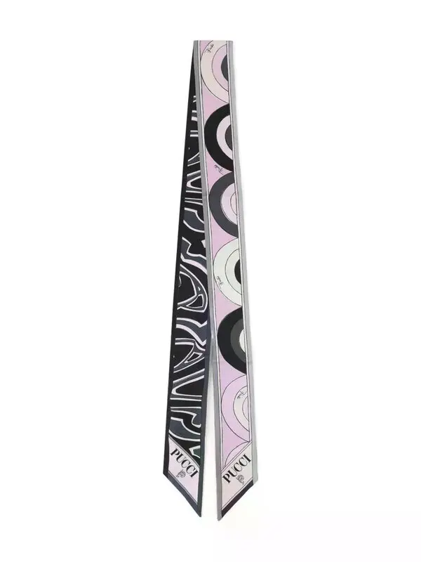 Emilio Pucci Geometric-pattern Silk Scarf - Black