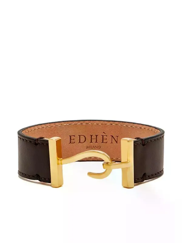 EDHEN MILANO Leather Hook-clasp Bracelet - Brown