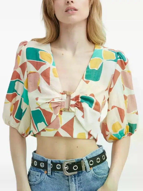 Ba&sh Aymar Abstract-print Crop Top