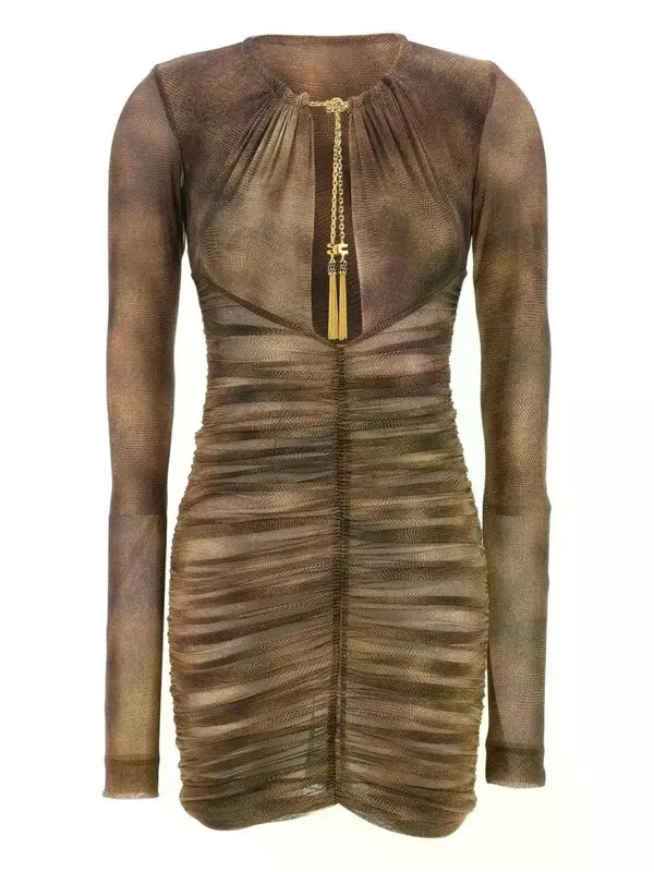 Elisabetta Franchi Gathered Printed Dress