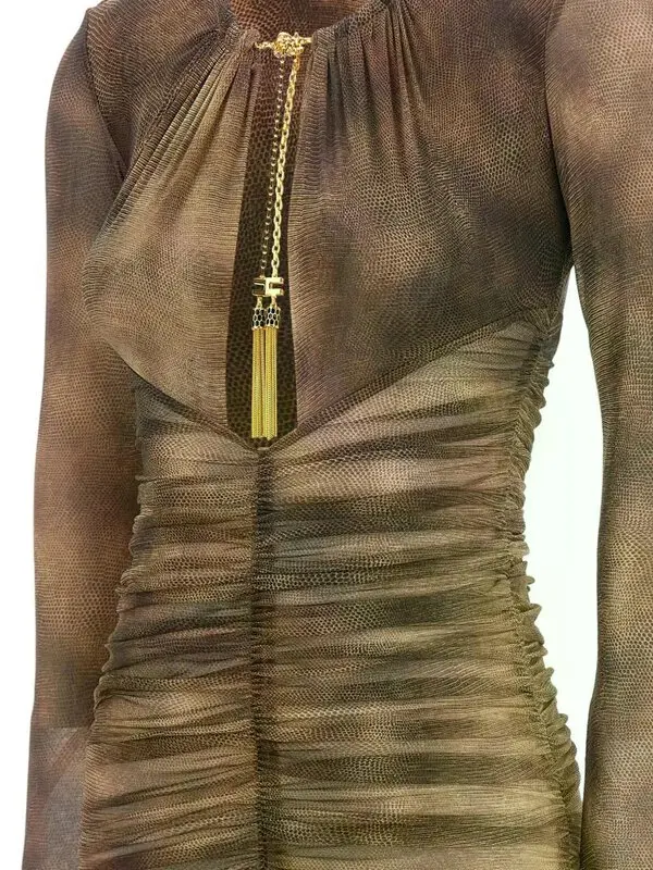 Elisabetta Franchi Gathered Printed Dress