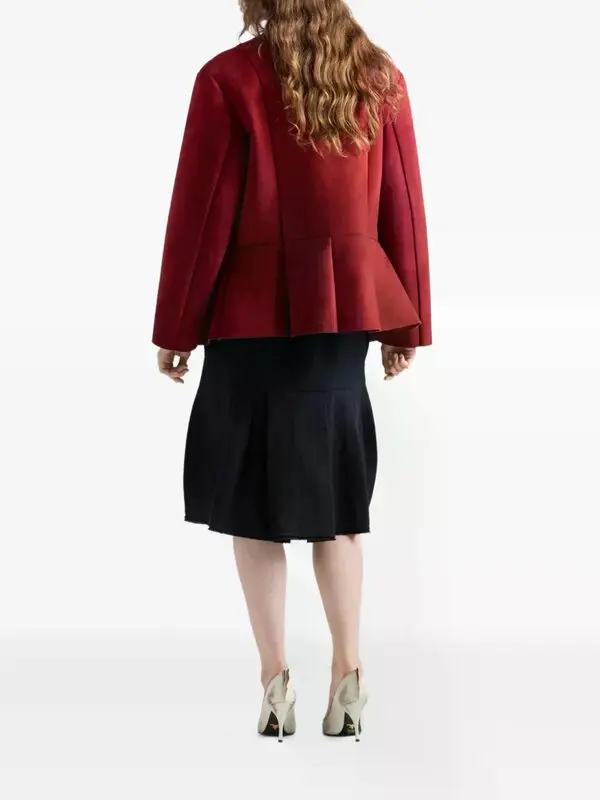 Prada Buttoned Scarf Bonded Jacket - Red
