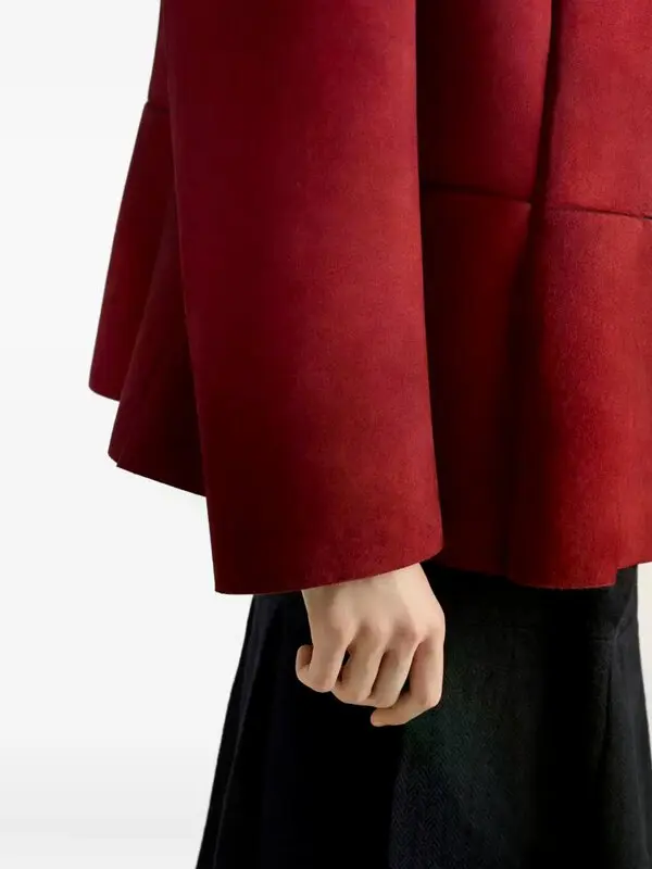 Prada Buttoned Scarf Bonded Jacket - Red