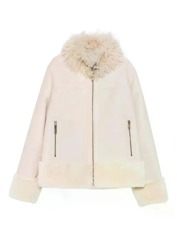 TWINSET Zip-front Jacket With Faux Fur Trim