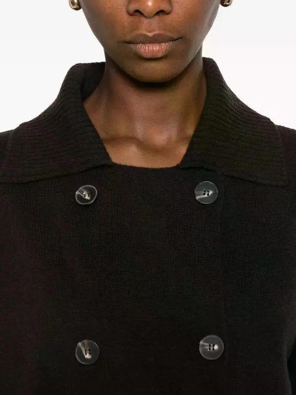 Alpha Studio Double-breasted Patch-pocket Cardigan