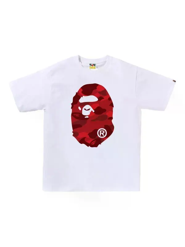 A BATHING APE Camo-print Ape-head T-shirt - White