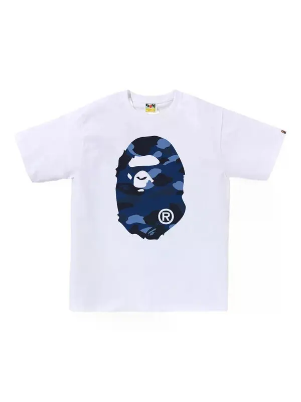 A BATHING APE Camo-print Ape-head T-shirt - White