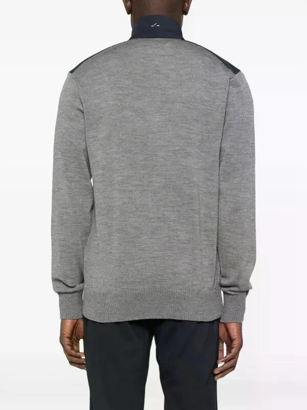 Paul & Shark Zip-front Panelled Cardigan - Grey