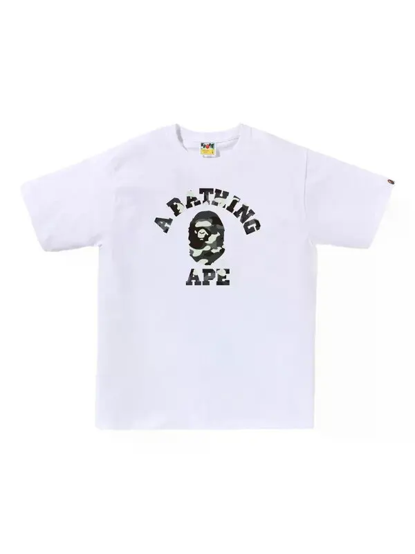 A BATHING APE Camo-print Ape-head T-shirt - White