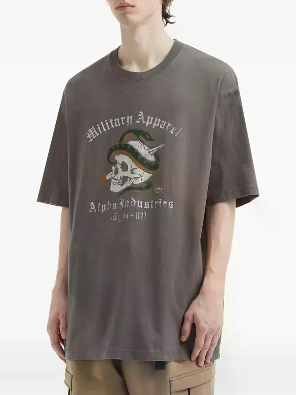 Alpha Industries Skull Graphic T-shirt - Grey