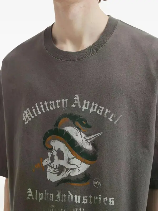 Alpha Industries Skull Graphic T-shirt - Grey