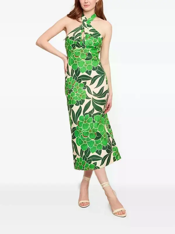 Cara Cara Green Print Day Dresses | Editorialist