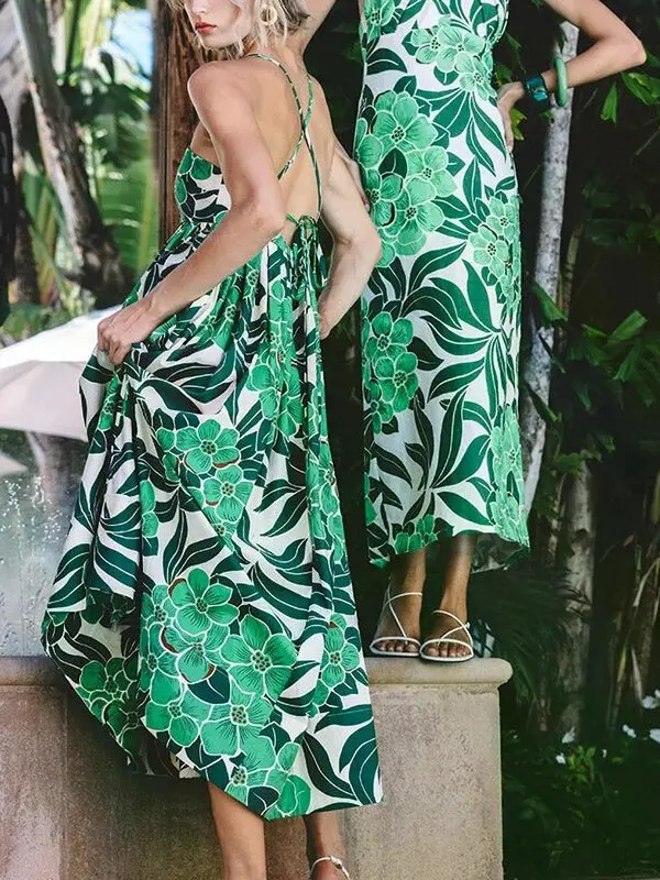 cara cara green and white dress Cara Cara - Santiago Midi Dress main image 0