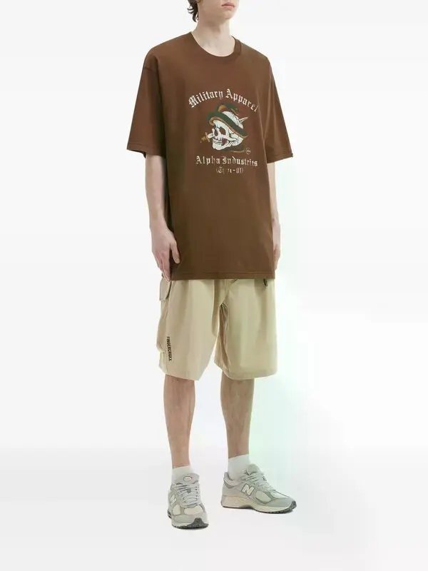 Alpha Industries Skull Graphic T-shirt - Brown