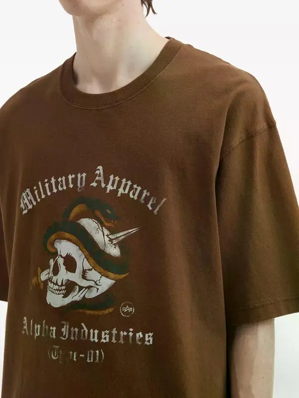Alpha Industries Skull Graphic T-shirt - Brown