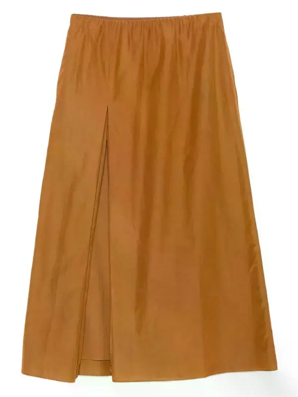 Loulou De Saison Carmen Split-front Midi Skirt - Brown