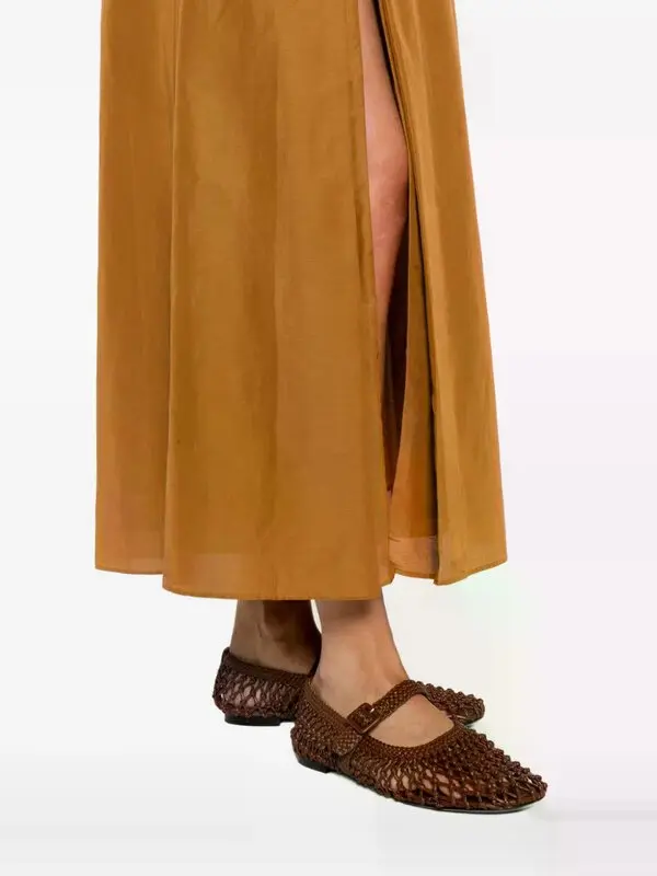 Loulou De Saison Carmen Split-front Midi Skirt - Brown