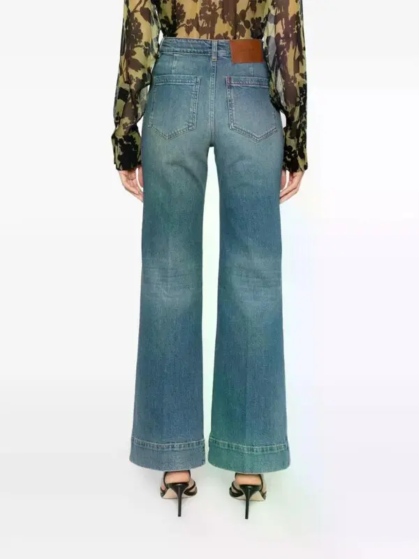 Victoria Beckham Logo-patch Wide Leg Jeans