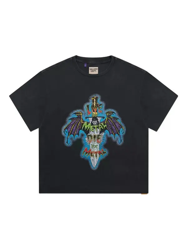 GALLERY DEPT. Live For Metal Cotton T-shirt - Black