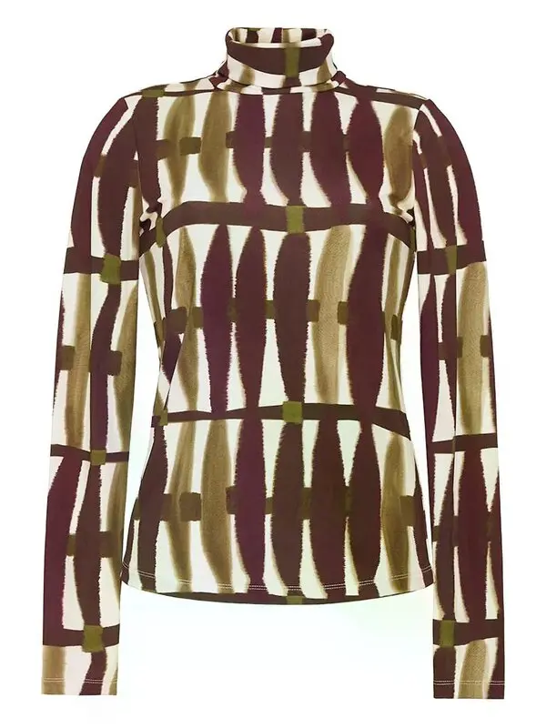 Cara Cara Suzie Abstract-print Mock-neck Top - Neutrals