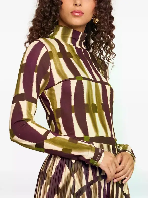 Cara Cara Suzie Abstract-print Mock-neck Top - Neutrals