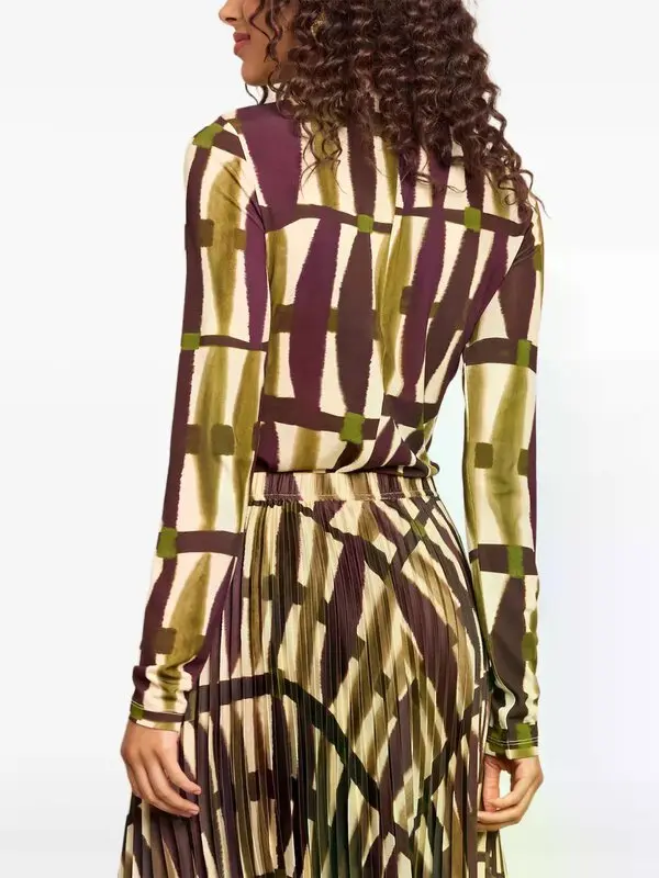 Cara Cara Suzie Abstract-print Mock-neck Top - Neutrals