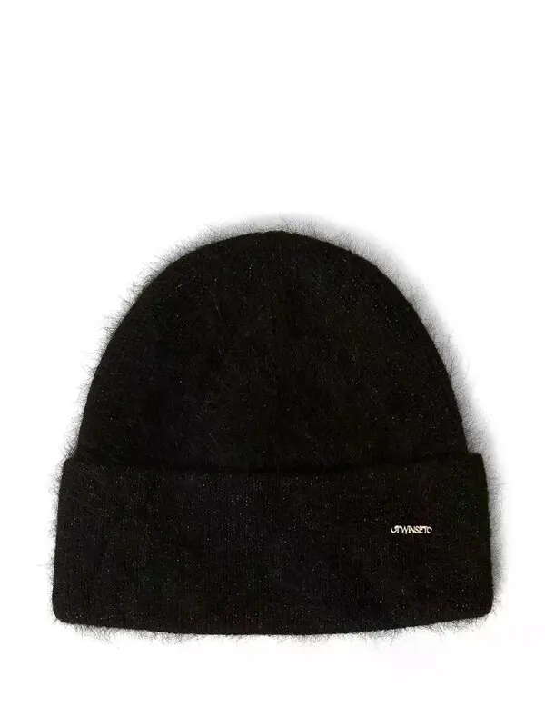 TWINSET Logo-plaque Beanie - Black