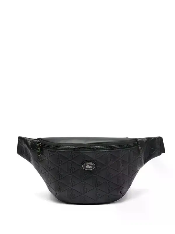 Lacoste Geometric-embossed Belt Bag - Black