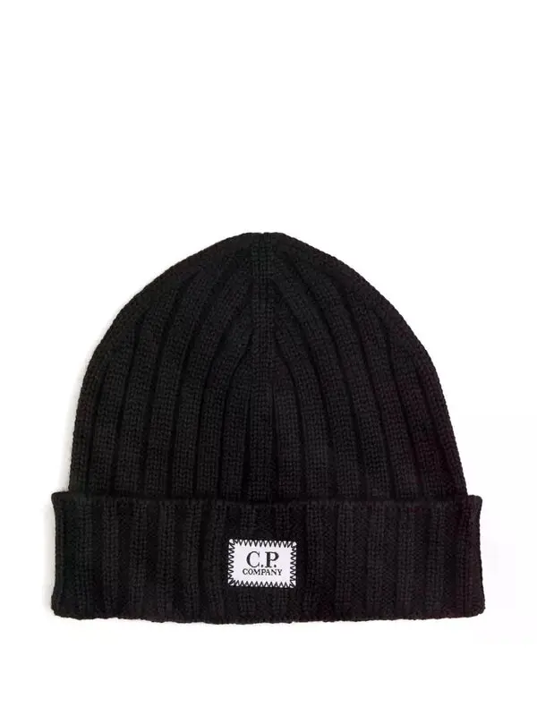 C.P. COMPANY Ribbed Beanie - Black