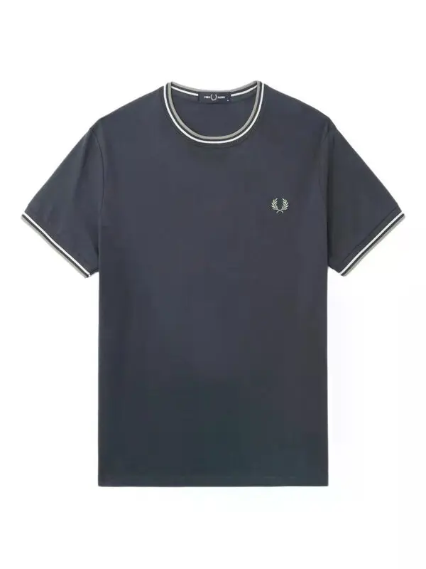 Fred Perry Tipped-collar Cotton T-shirt - Blue