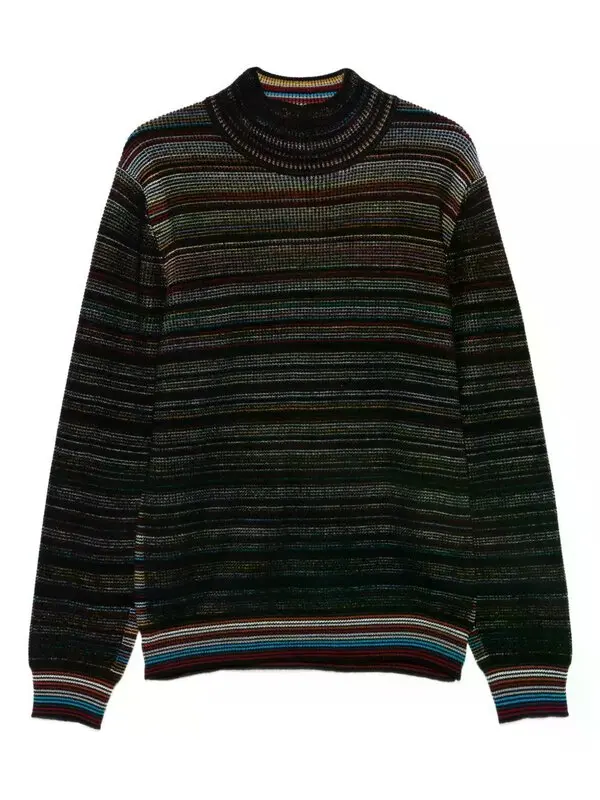 Paul Smith Striped High-neck Sweater - Black