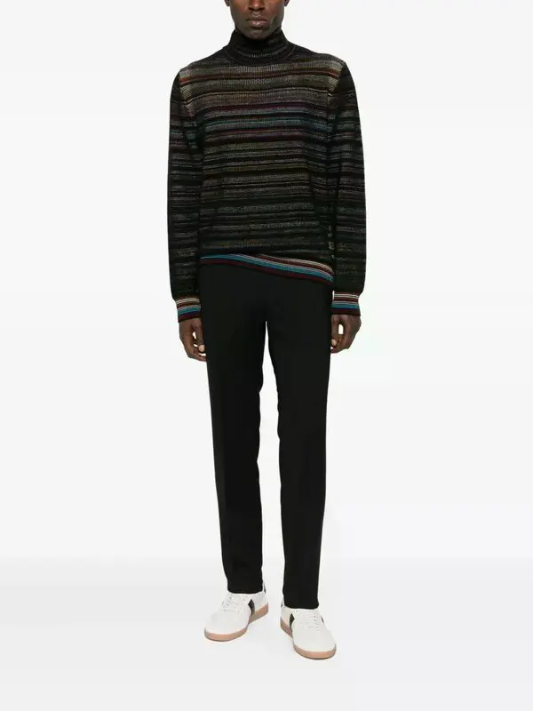 Paul Smith Striped High-neck Sweater - Black