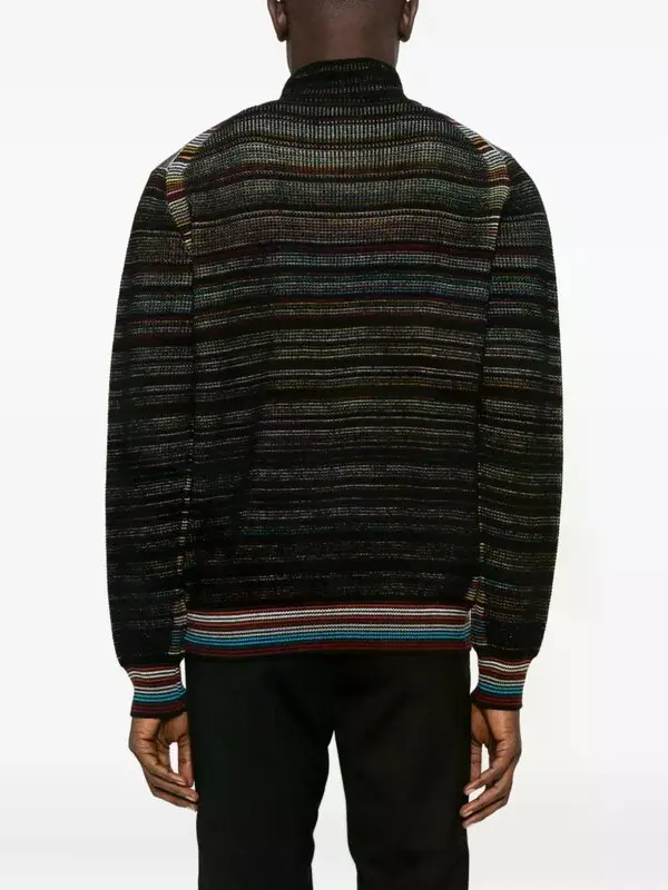 Paul Smith Striped High-neck Sweater - Black