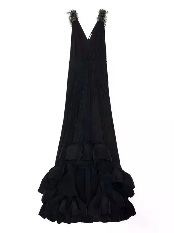 LANVIN Embellished Pleated Gown