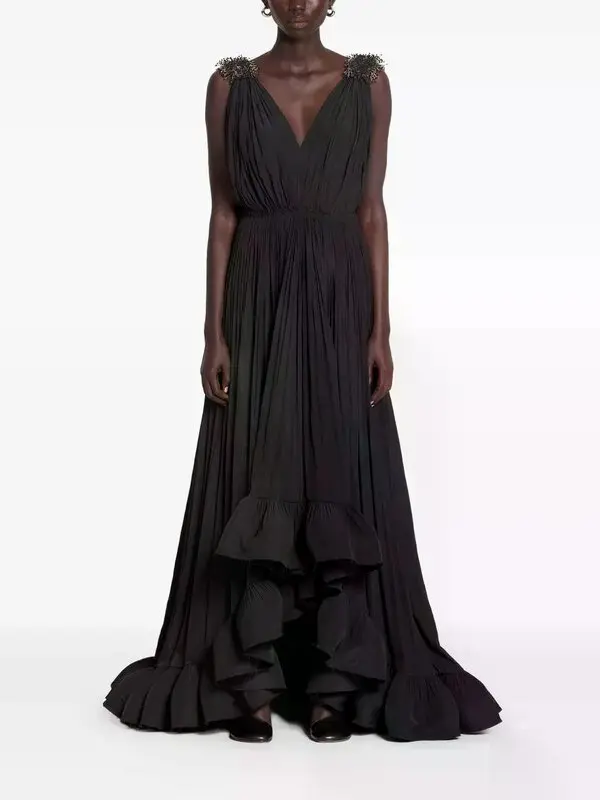 LANVIN Embellished Pleated Gown