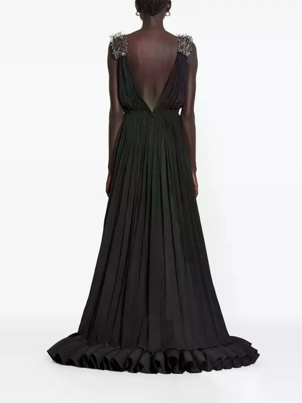 LANVIN Embellished Pleated Gown