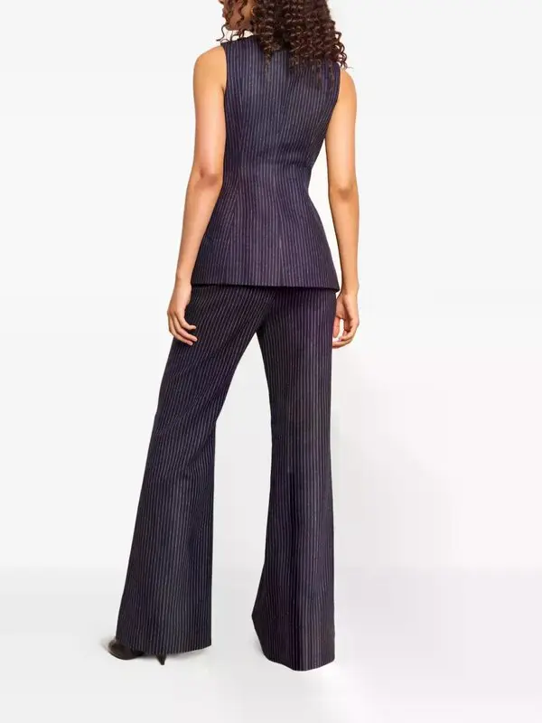 Cara Cara Tristan Pinstripe Flared Trousers - Blue