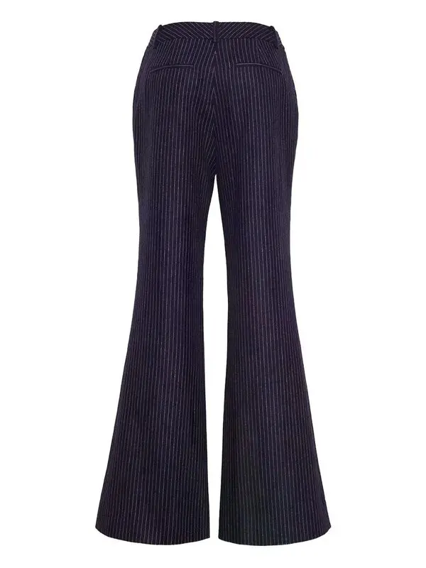 Cara Cara Tristan Pinstripe Flared Trousers - Blue