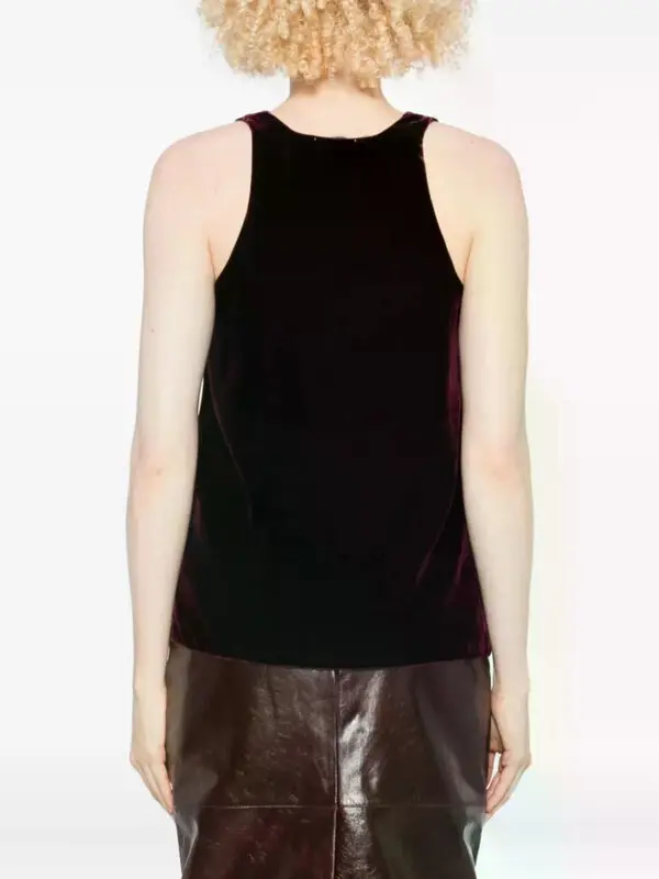 FORTE_FORTE Velvet V-neck Top - Red